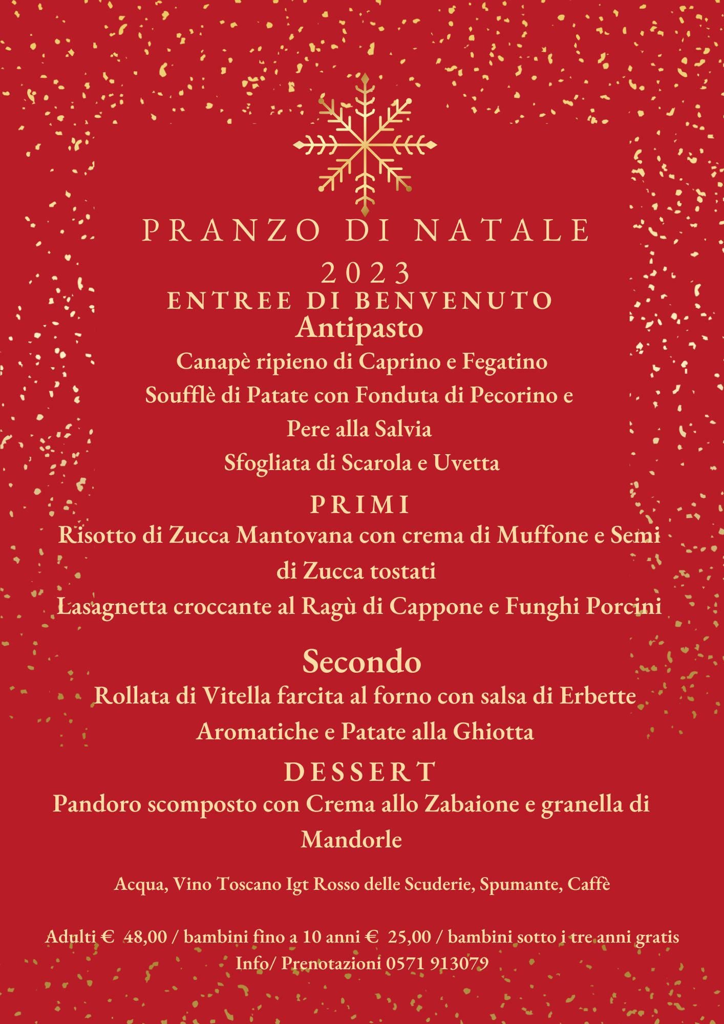 MENU' NATALE 2023 - Le Scuderie de l'Antinoro